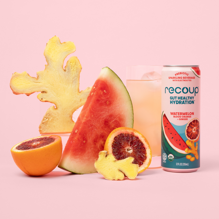 Watermelon Blood Orange + Ginger Prebiotic Sparkling Beverage – recoup